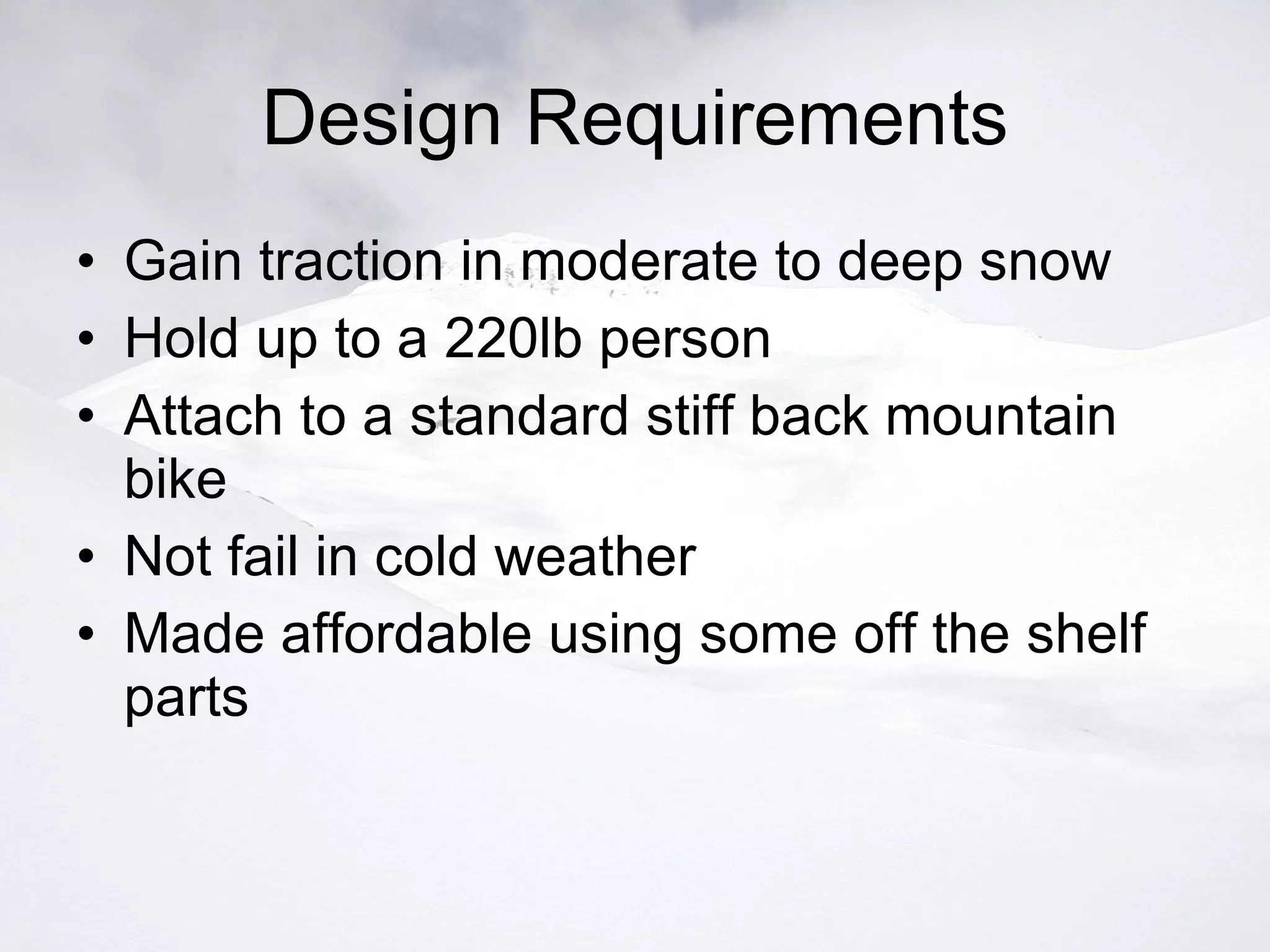 Design of a snowbike | PPT