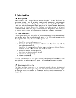 Design of a suspension for a formula student race car | PDF
