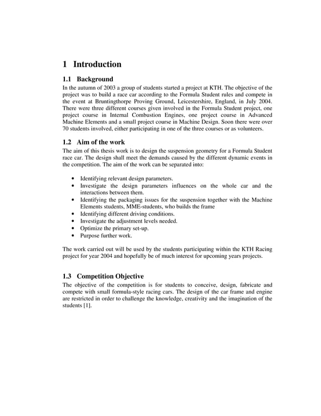 Design of a suspension for a formula student race car | PDF