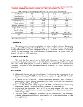 Design of a two stage differential low noise amplifier for uwb applications | PDF