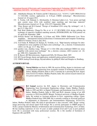 Design of a two stage differential low noise amplifier for uwb applications | PDF