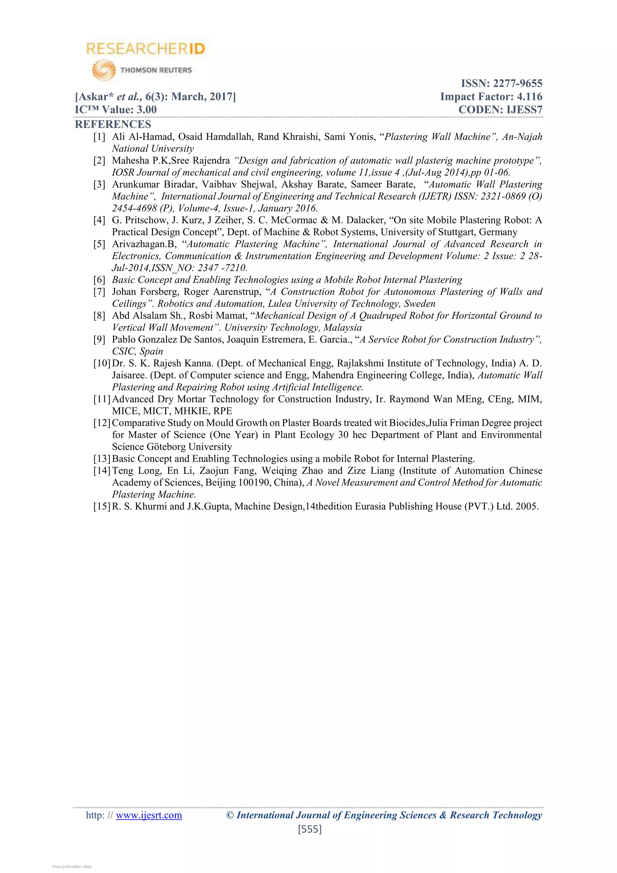 Design of automatic wall plastering machine | PDF