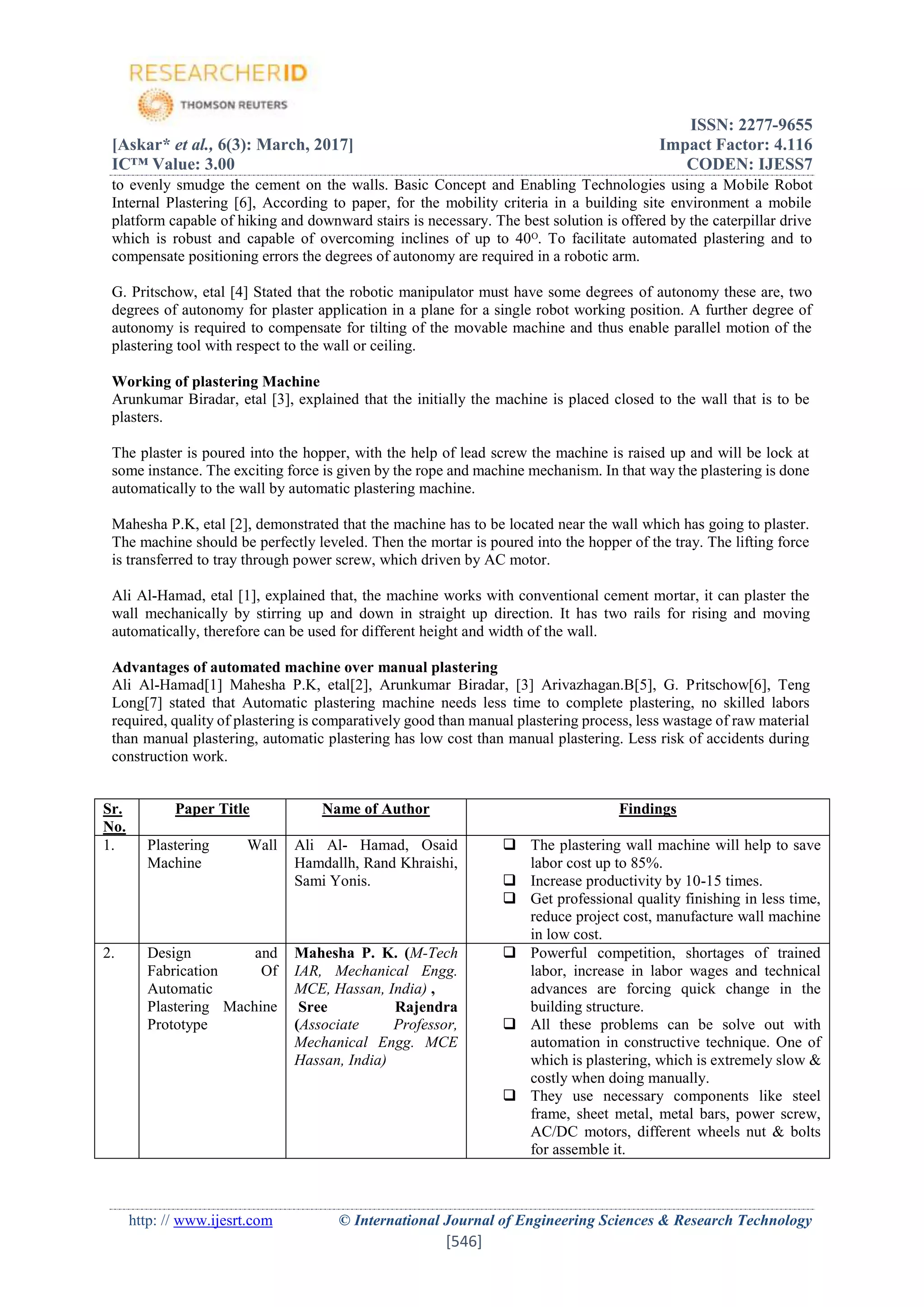 Design of automatic wall plastering machine | PDF