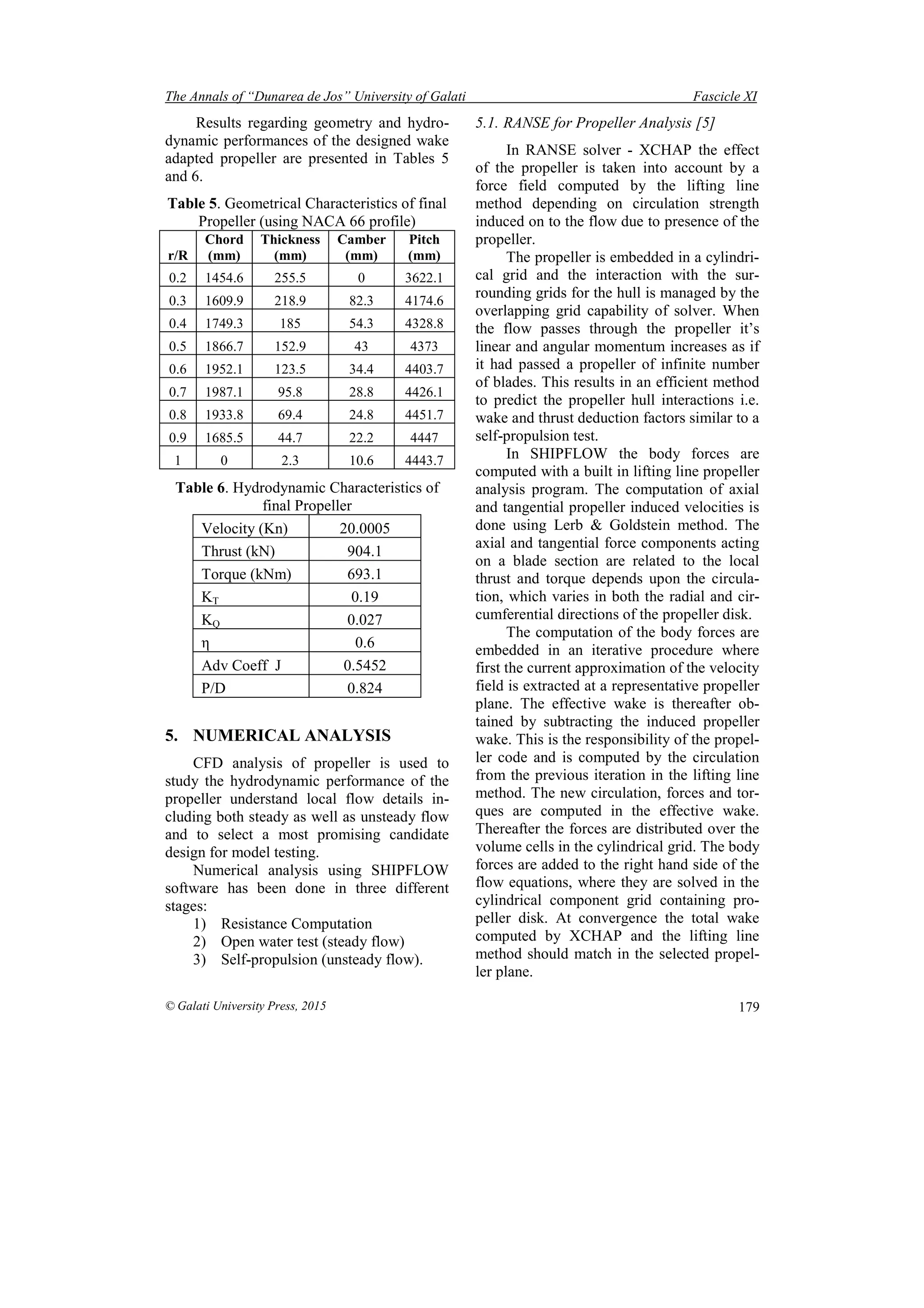 Design of a wake adapted propeller for a containership | PDF