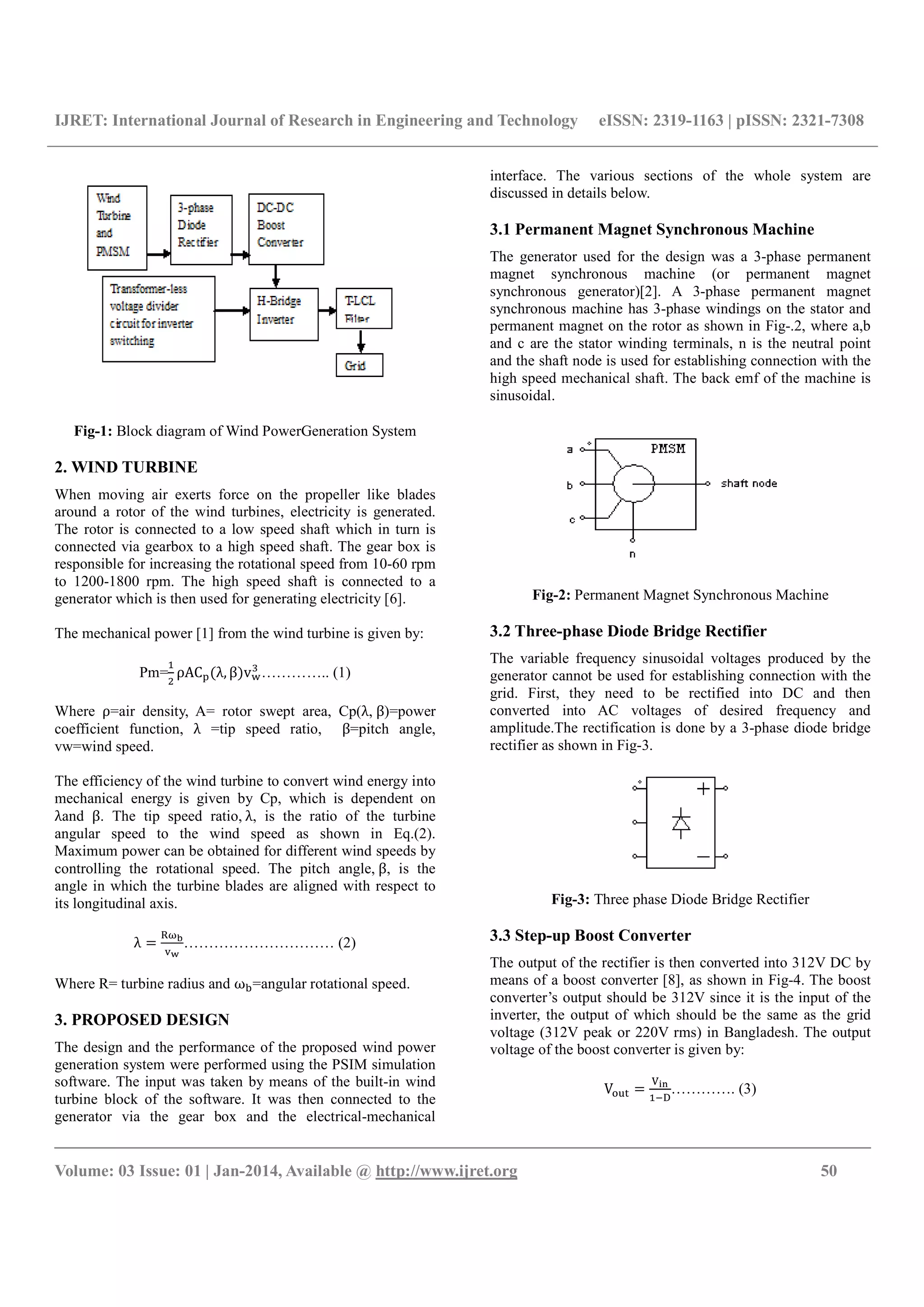 Design Of A Wind Power Generation System Using A Pdf