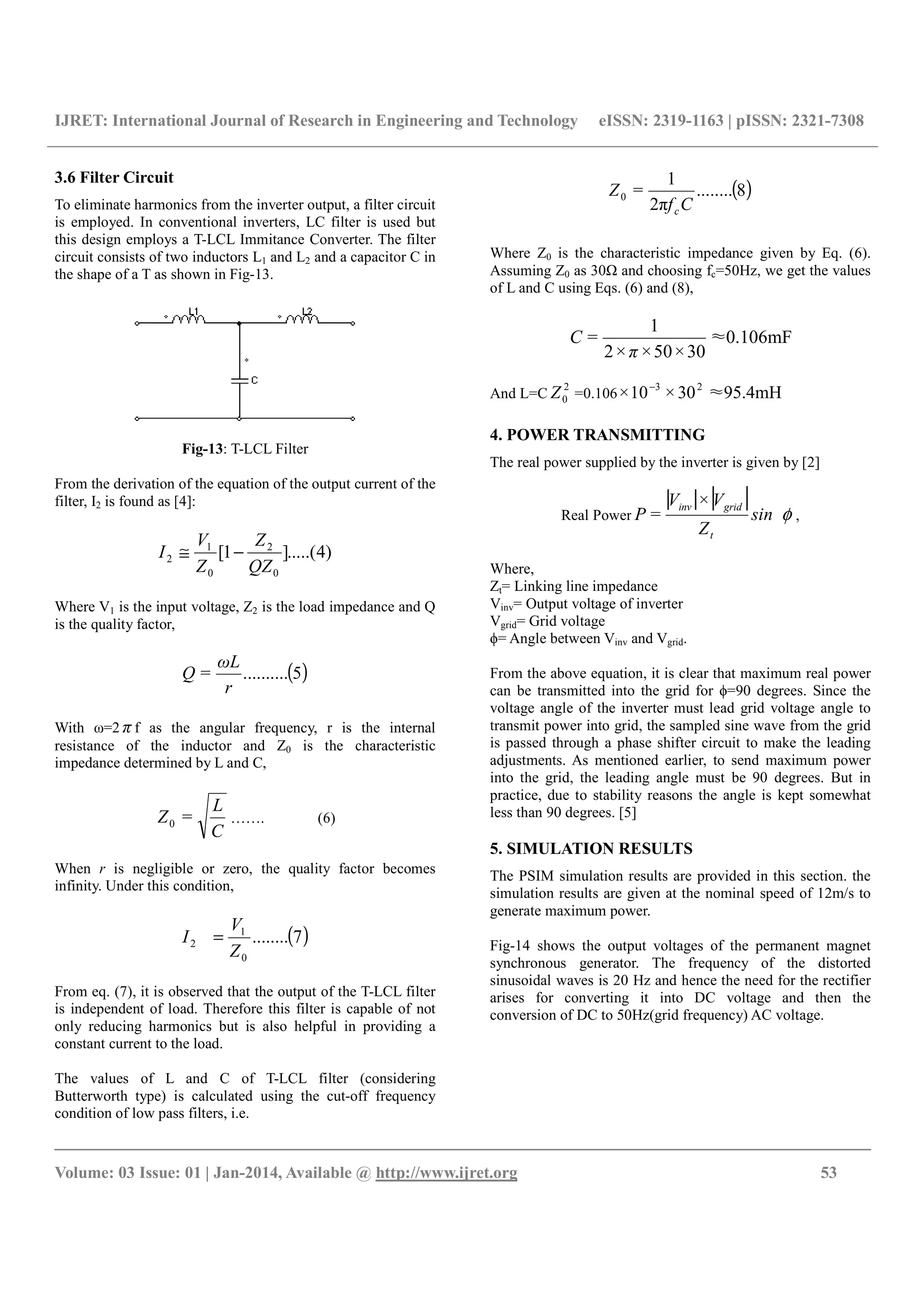 Design Of A Wind Power Generation System Using A Pdf
