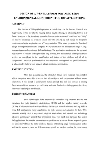 Design of a wsn platform for long term environmental monitoring for iot ...
