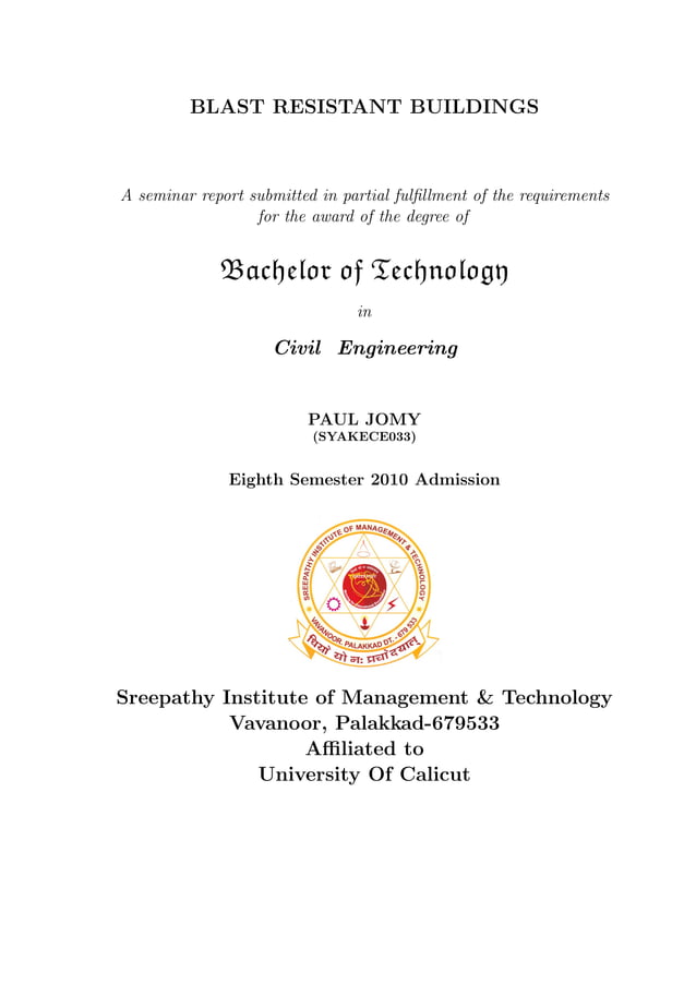 Architectural And Structural Design Of Blast Resistant Buildings | PDF