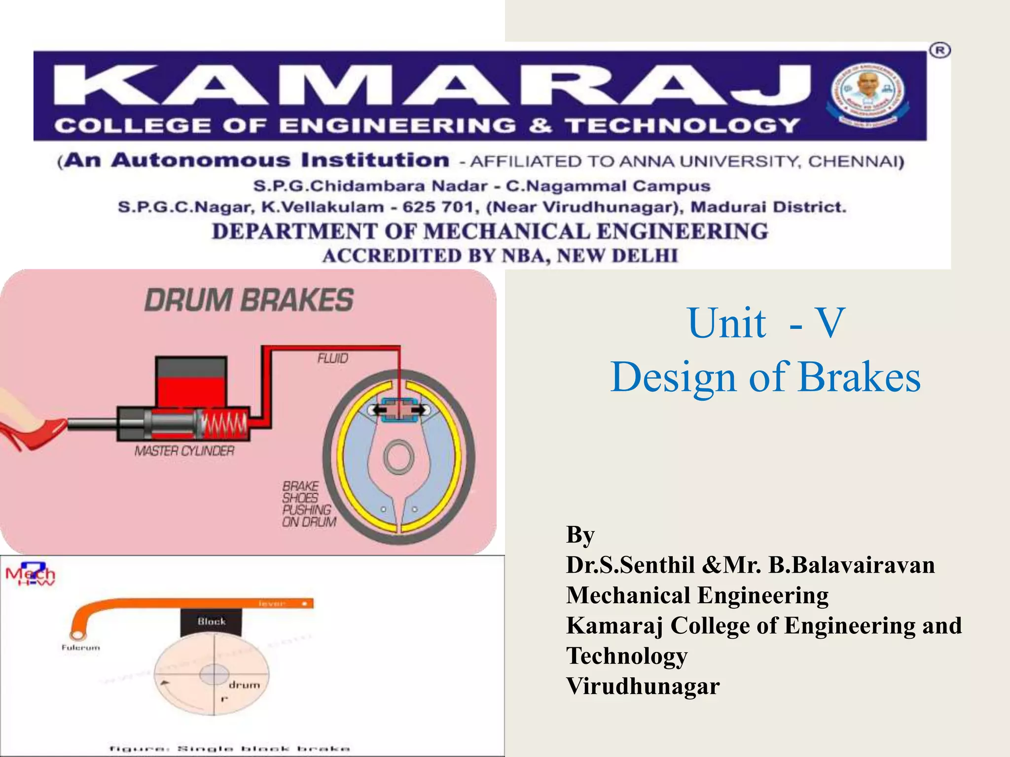 Design of block brakes | PPTX