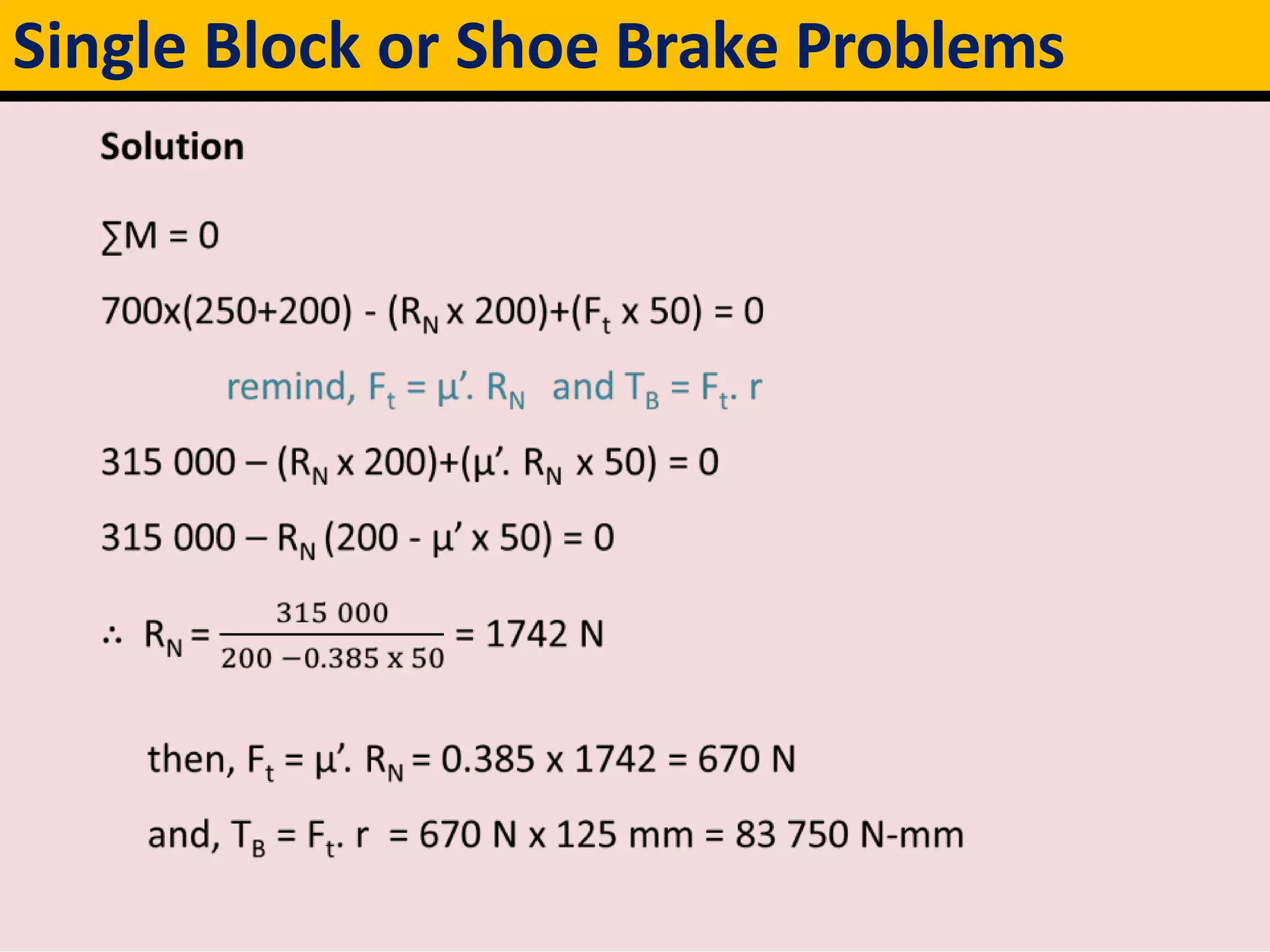 Design of block brakes | PPTX