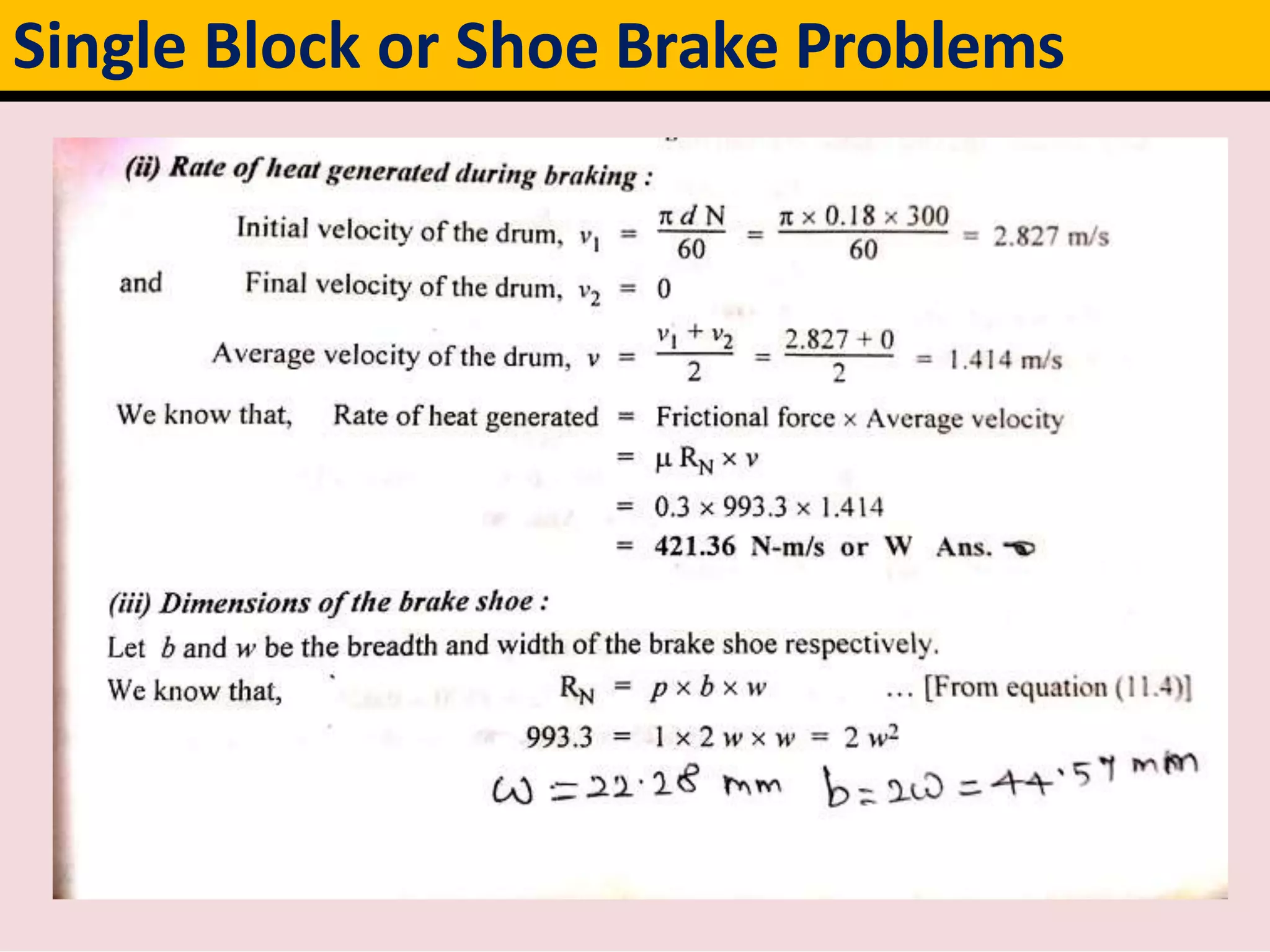 Design of block brakes | PPTX