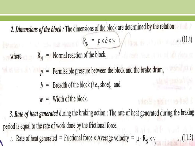 Design of block brakes | PPTX | Physics | Science