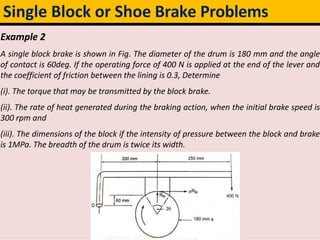 Design of block brakes | PPTX