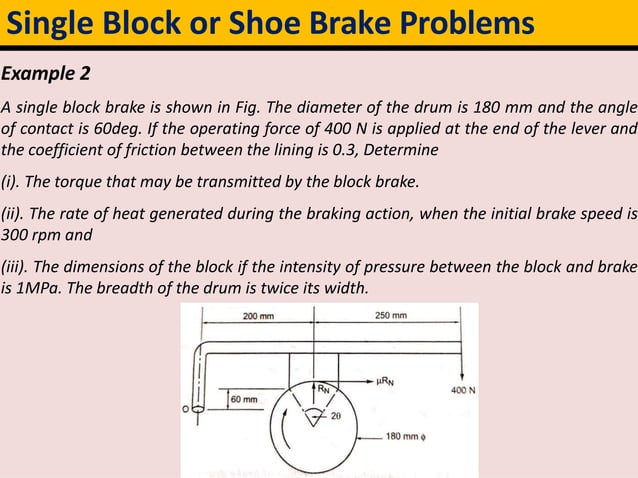 Design of block brakes | PPTX | Physics | Science
