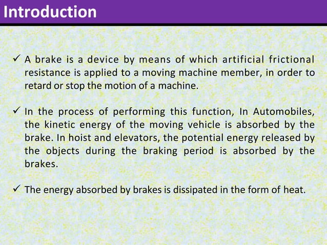 Design of block brakes | PPTX | Physics | Science