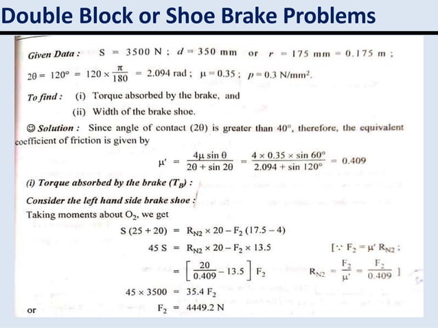 Design of block brakes | PPTX | Physics | Science