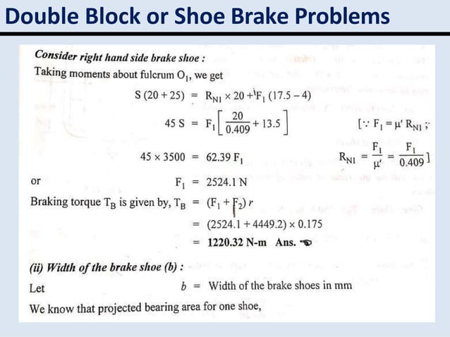 Design of block brakes | PPTX | Physics | Science