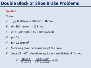 Design of block brakes | PPTX