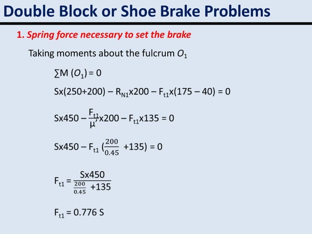 Design of block brakes | PPTX | Physics | Science