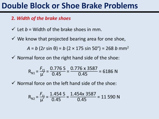 Design of block brakes | PPTX | Physics | Science
