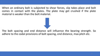 Design of bolted connections | PPTX