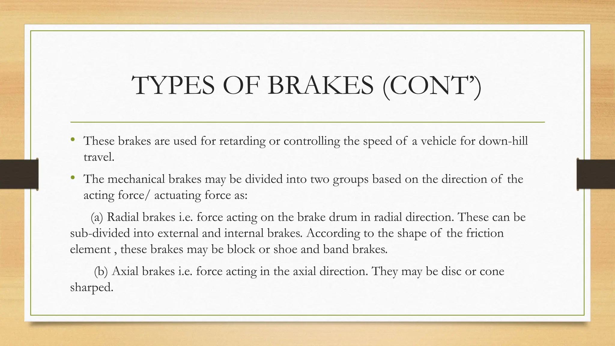 DESIGN OF MECHANICAL BRAKES-ONE ELEMENT OF ENGINEERING DESIGN2025. | PPTX