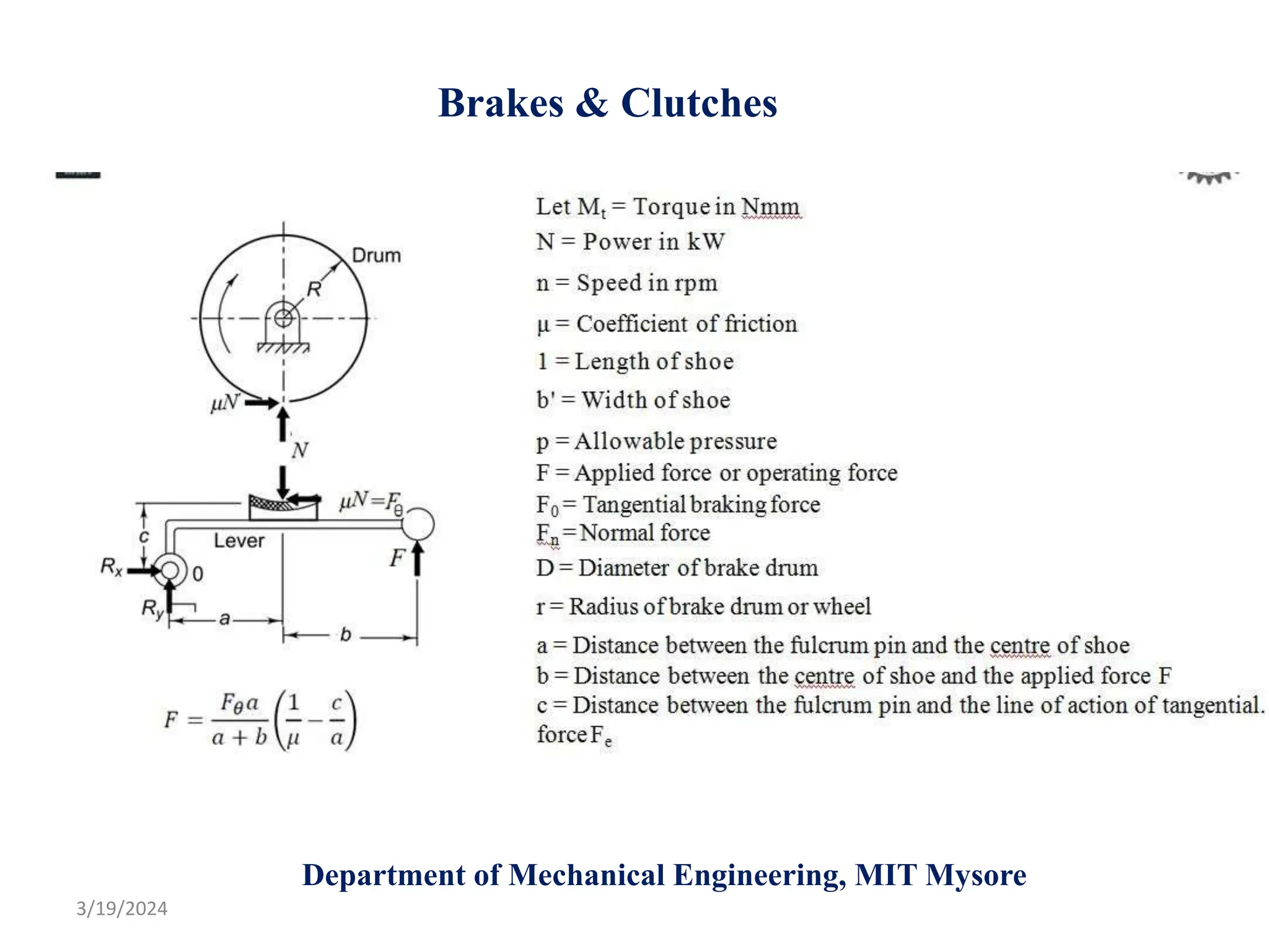 Design of Clutches and Brakes in Design of Machine Elements.pptx