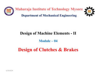 Design of Clutches and Brakes in Design of Machine Elements.pptx