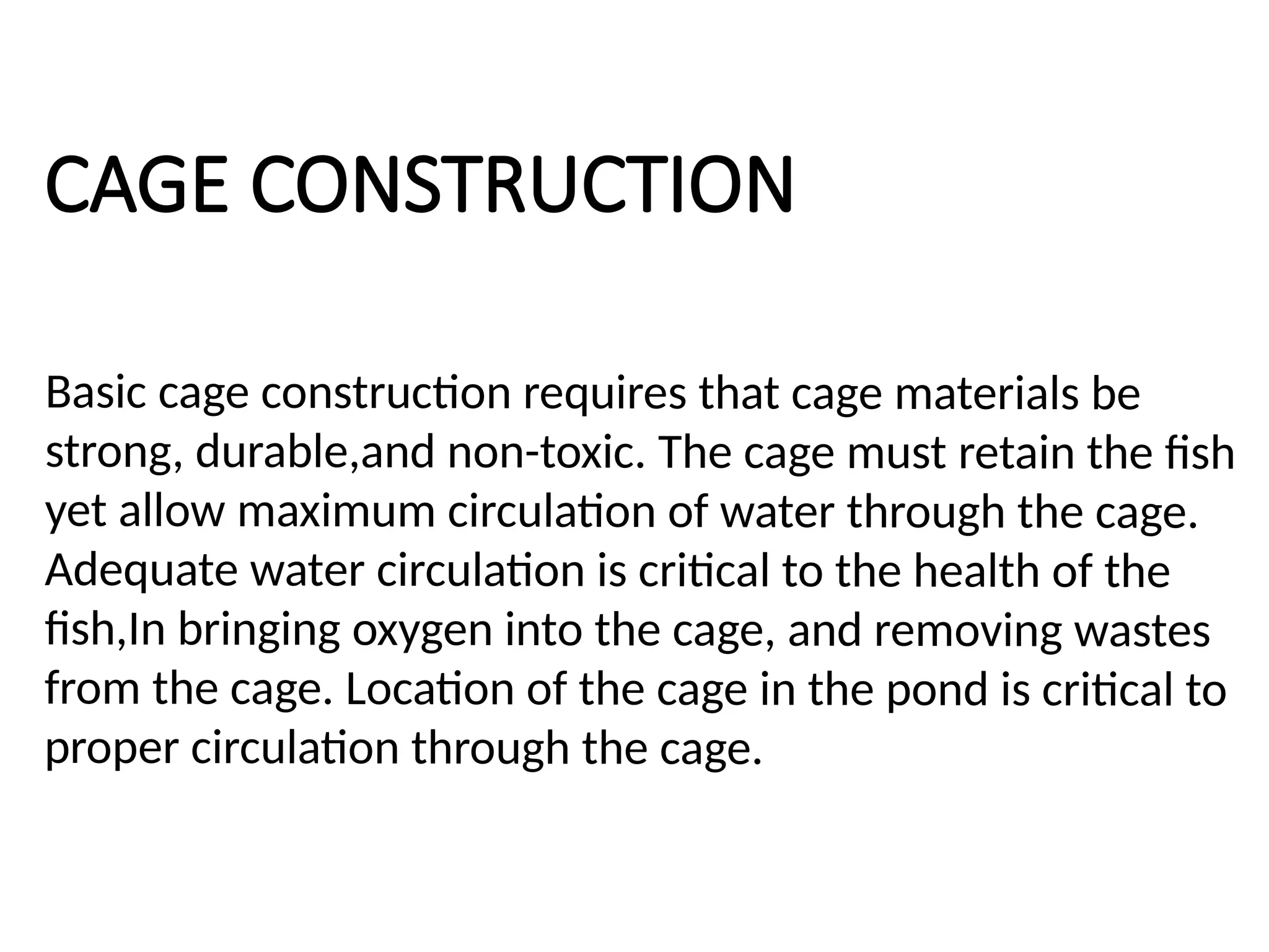 DESIGN OF CAGES in Reservoirs and their advantages and disadvantages | PPTX