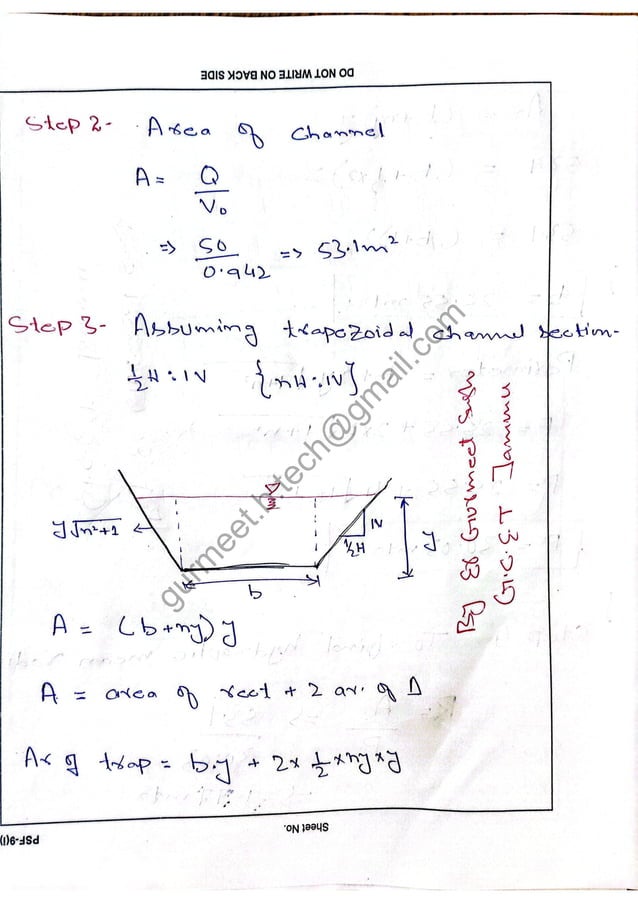 Design of cannal by Kennedy Theory full problem solved | PDF