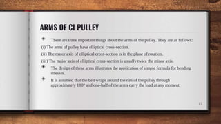 Design of Cast Iron pulleys | PPTX