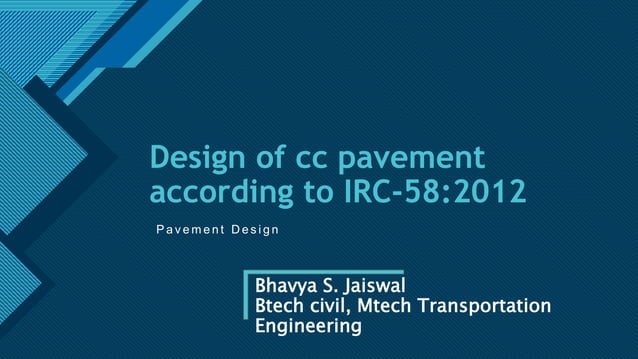 Design of cc pavement by IRC 58 | PPTX