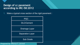 Design of cc pavement by IRC 58 | PPTX