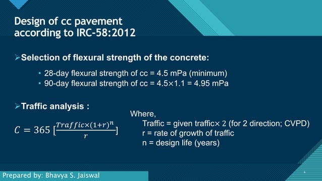 Design of cc pavement by IRC 58 | PPTX