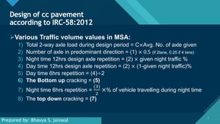 Design of cc pavement by IRC 58 | PPTX