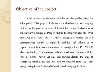 Design of charging unit for electrical vehicles using solar power | PPTX