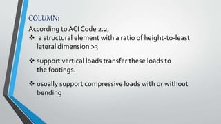 Design of column according ACI codes | PPTX