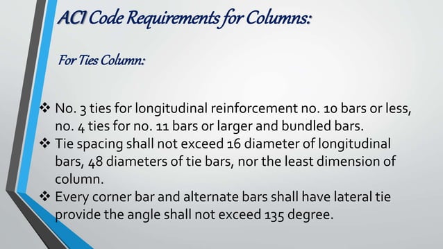 Design of column according ACI codes | PPTX