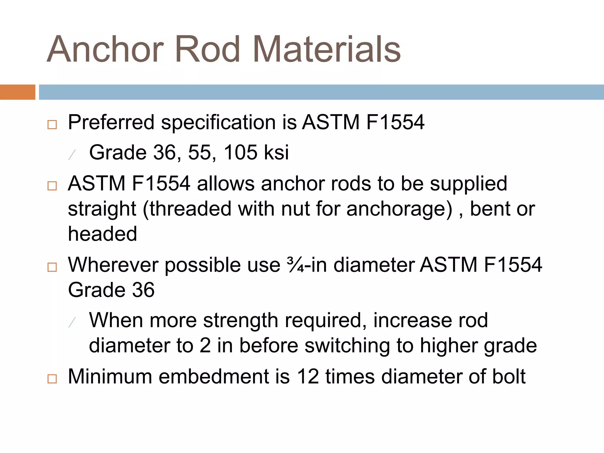 Design of column base plates anchor bolt | PPTX