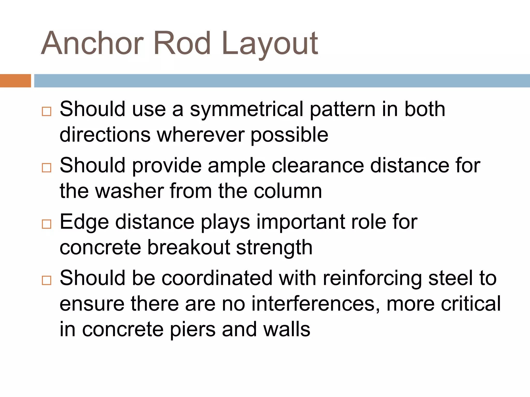 Design of column base plates anchor bolt | PPTX