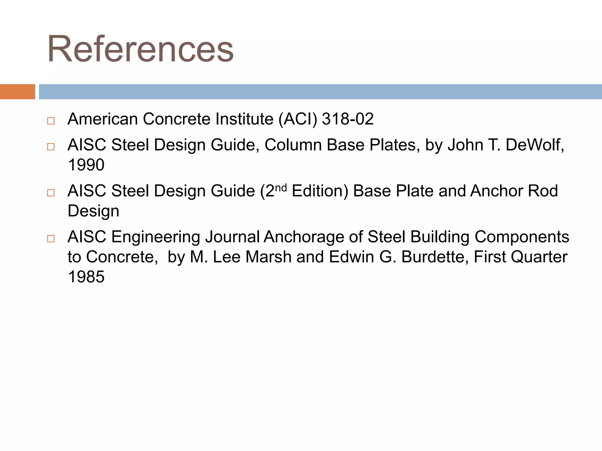 Design of column base plates anchor bolt | PPTX