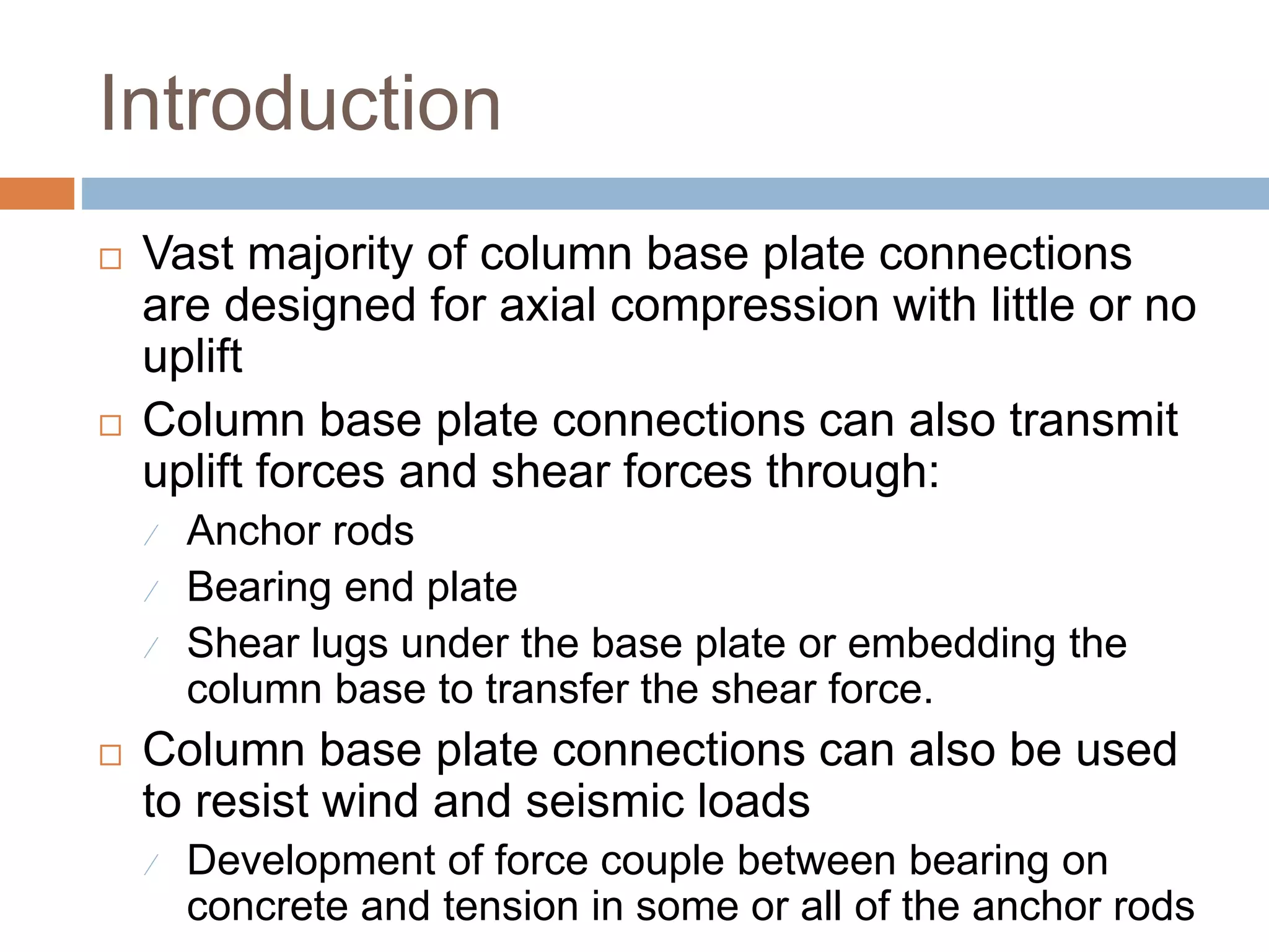 Design of column base plates anchor bolt | PPTX