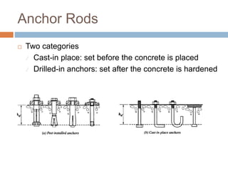 Design of column base plates anchor bolt | PPTX