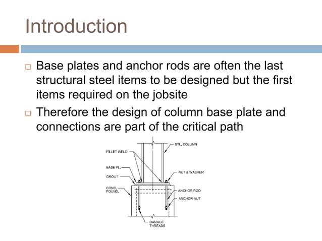 Design of column base plates anchor bolt | PPTX | Physics | Science