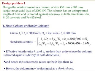 Design of columns as per IS 456-2000 | PPT
