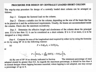Design of columns axial load as per IS 456-2000 | PPT