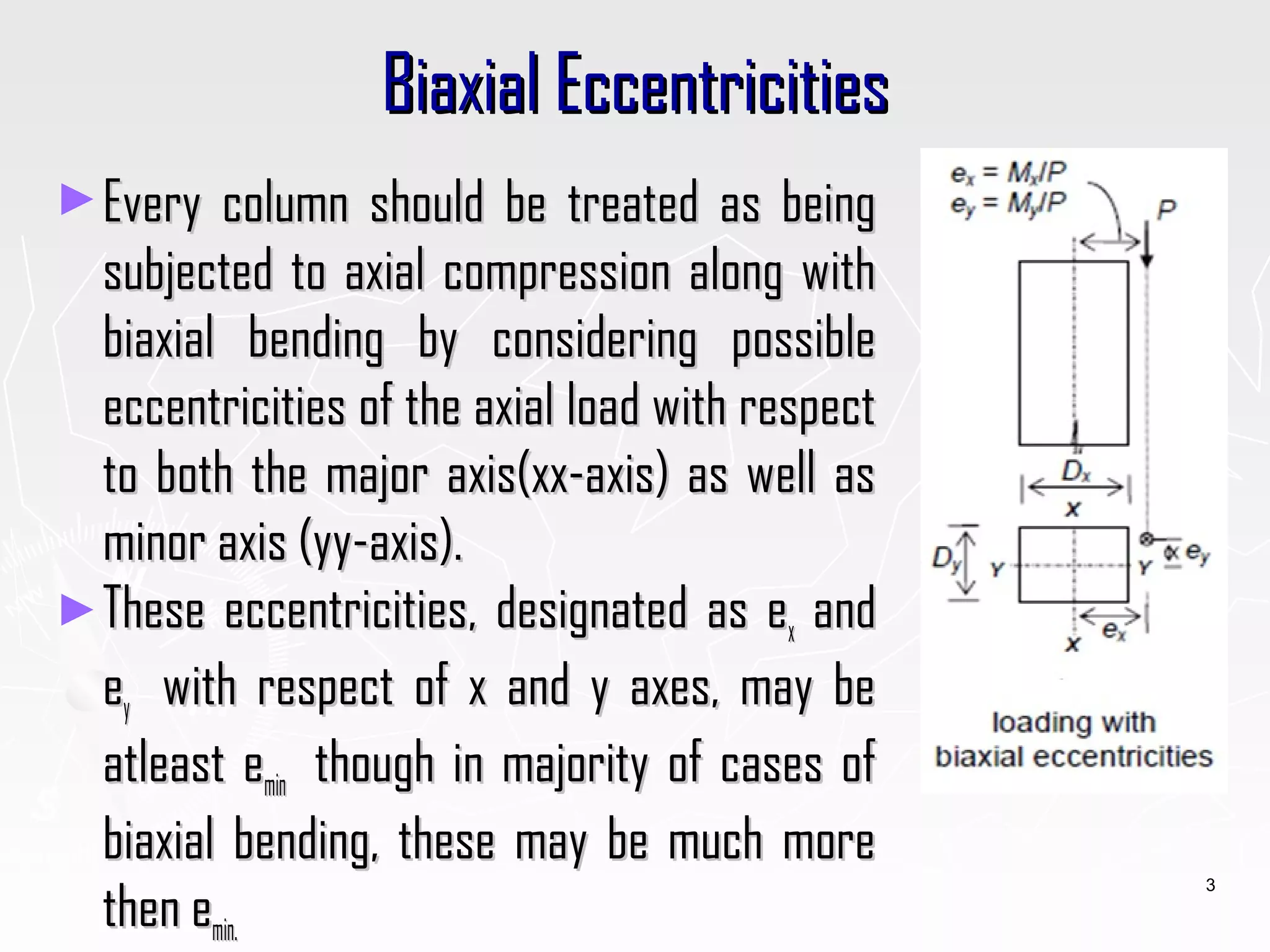 Design of columns biaxial bending as per IS 456-2000 | PPT