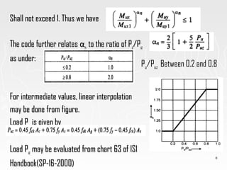 Design of columns biaxial bending as per IS 456-2000 | PPT