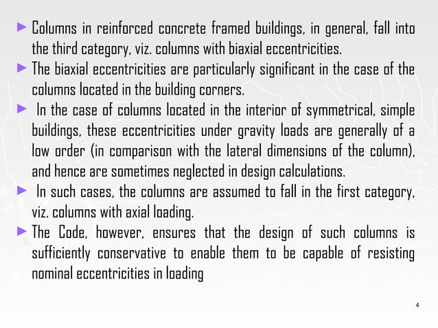 Design of columns uniaxial load as per IS 456-2000 | PPT