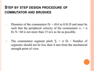 Design of commutator and brushes | PPTX